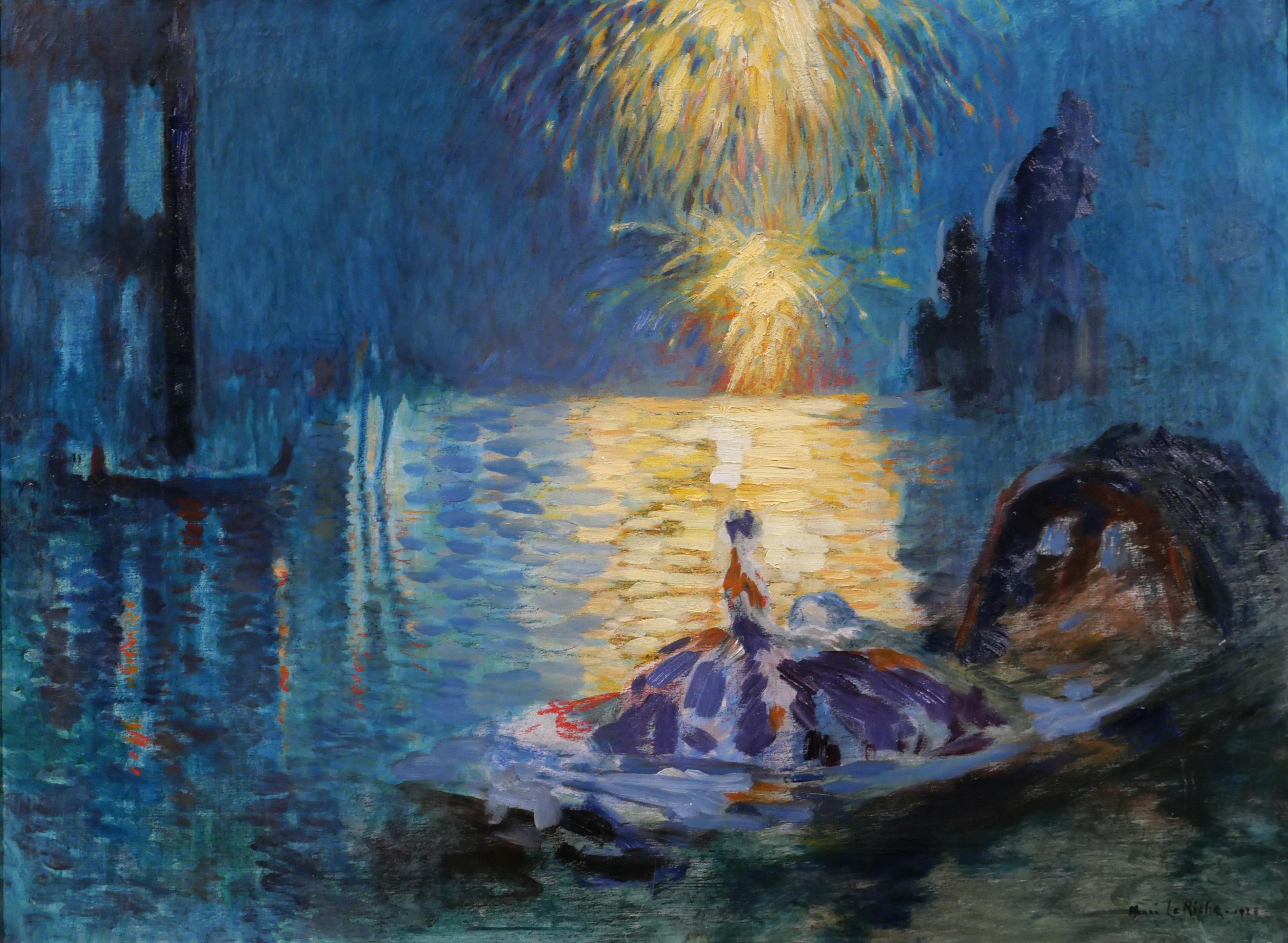 Henri Le Riche - Venice, night party For Sale at 1stDibs