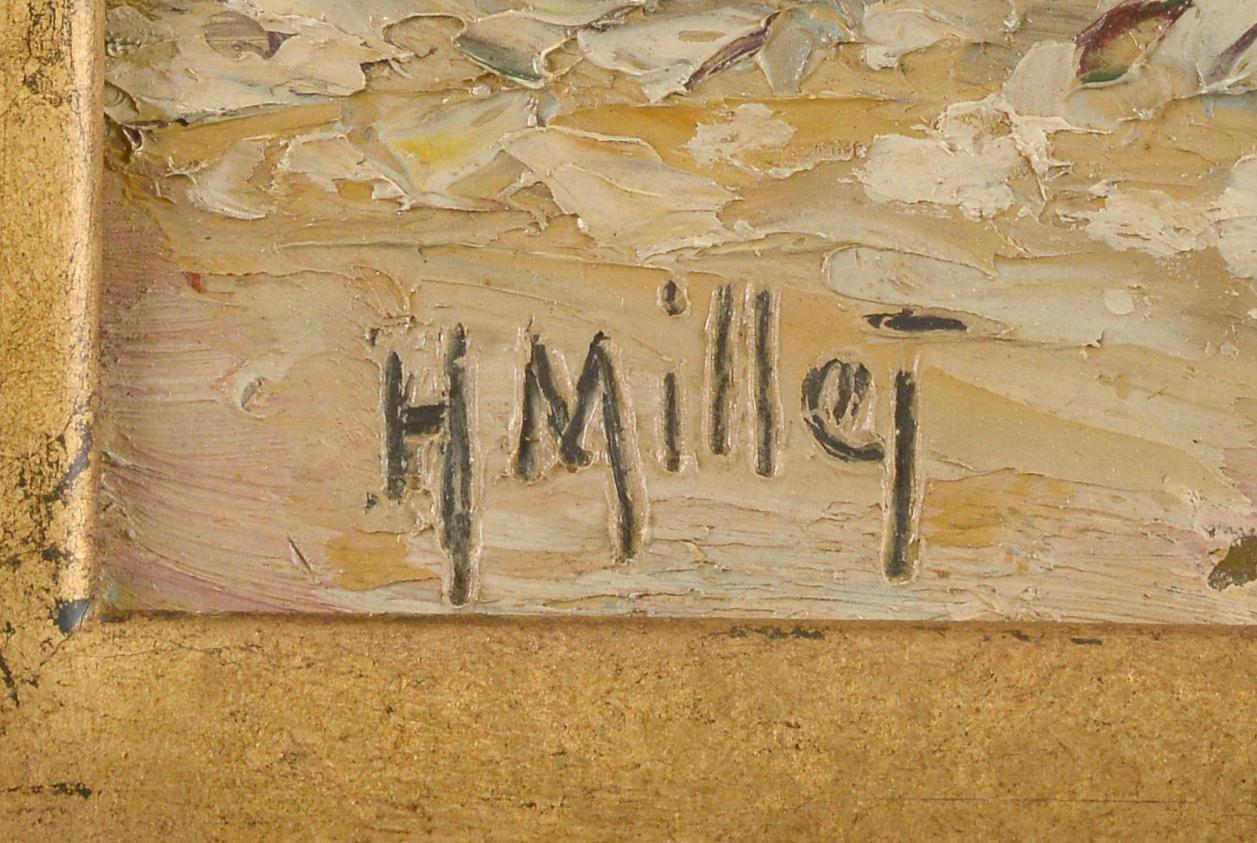 Henri MILLET - Small town in the South of France, original oil on wood ...