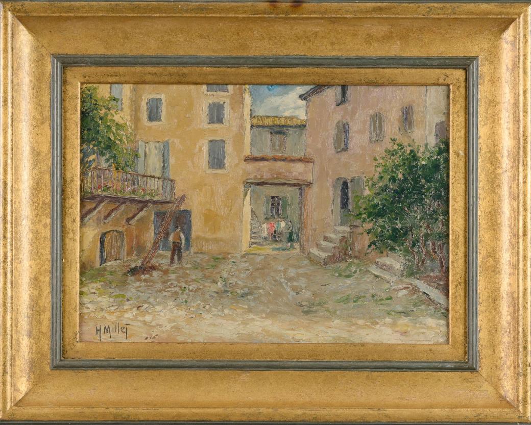 Henri MILLET - Small town in the South of France, original oil on wood ...