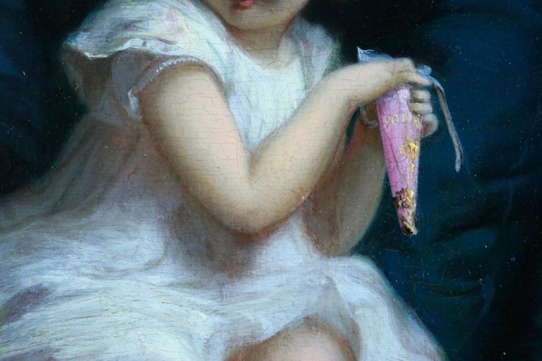 Henri-Pierre Picou - Bonbons - 19th Century Romantic Oil, Girl with Dog ...