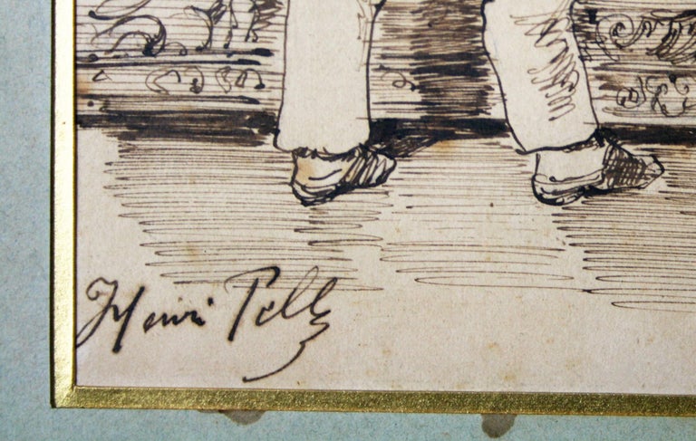 Henri Pille "the artist's studio", Ink Pen on Paper, 19th Century For ...