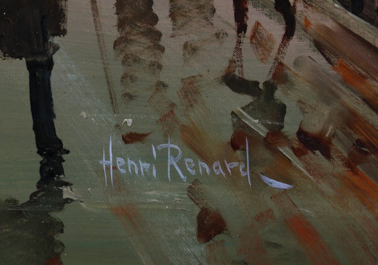 Henri Renard - French Street Scene, Oil Painting by Henri Renard For ...