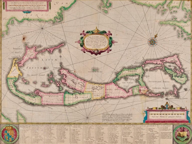 Henricus Hondius - Bermuda: An Early 17th Century Hand-colored Map by ...