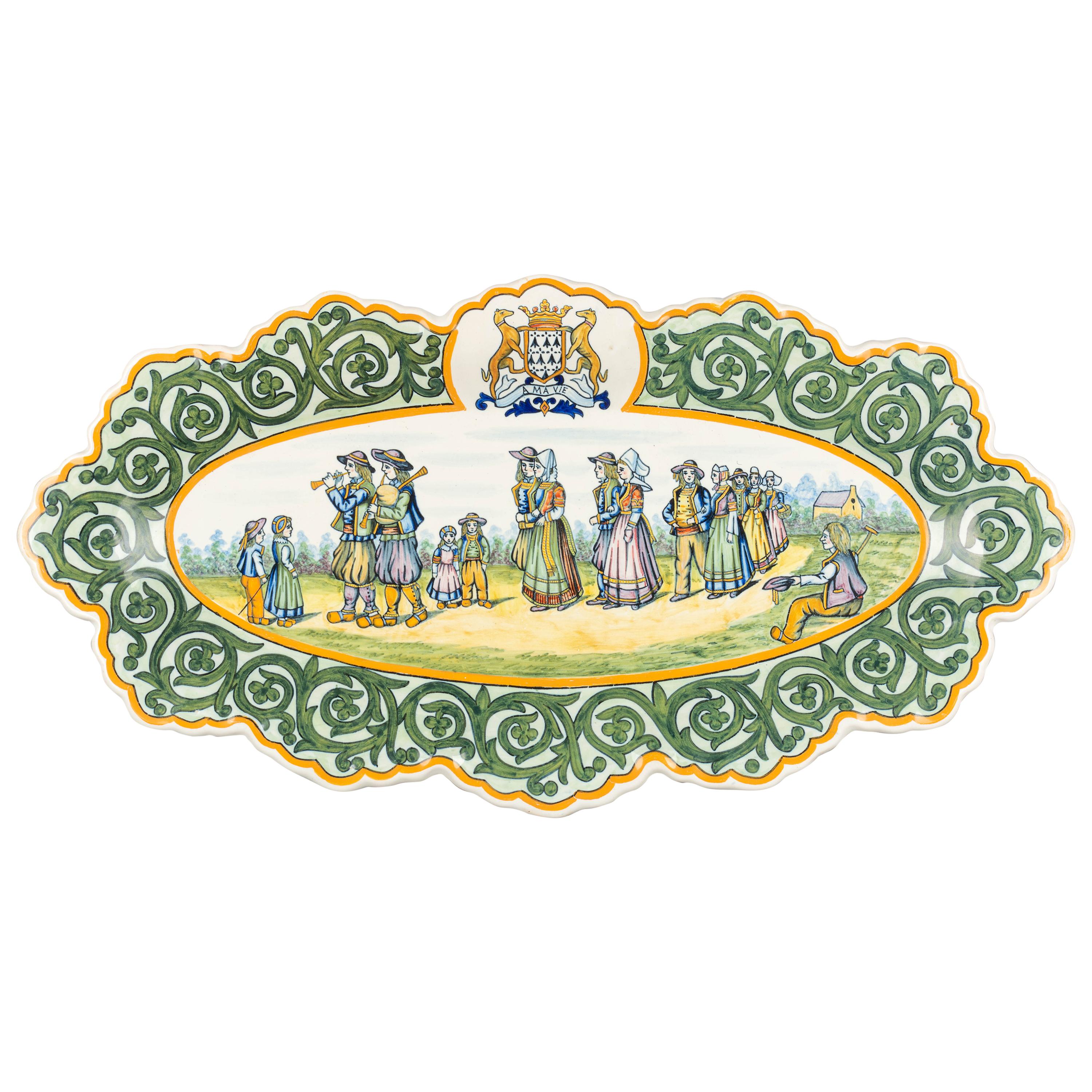 Early Henriot Quimper Platter by Camille Moreau, circa 1893 at 1stDibs