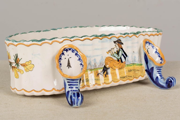 Henriot Quimper Footed Faience Jardiniere For Sale at 1stDibs