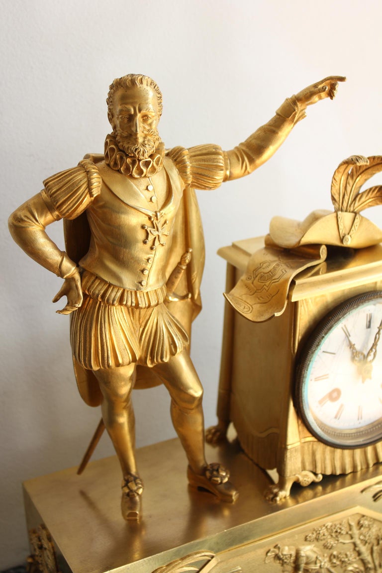 Henry 4 French Restauration Clock For Sale at 1stDibs