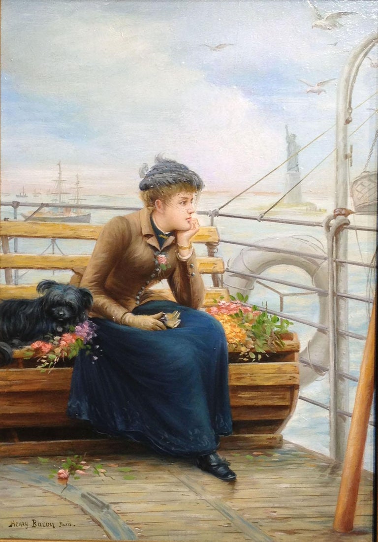 Henry Bacon - Dreaming Anew, Departing New York Harbor For Sale at 1stDibs