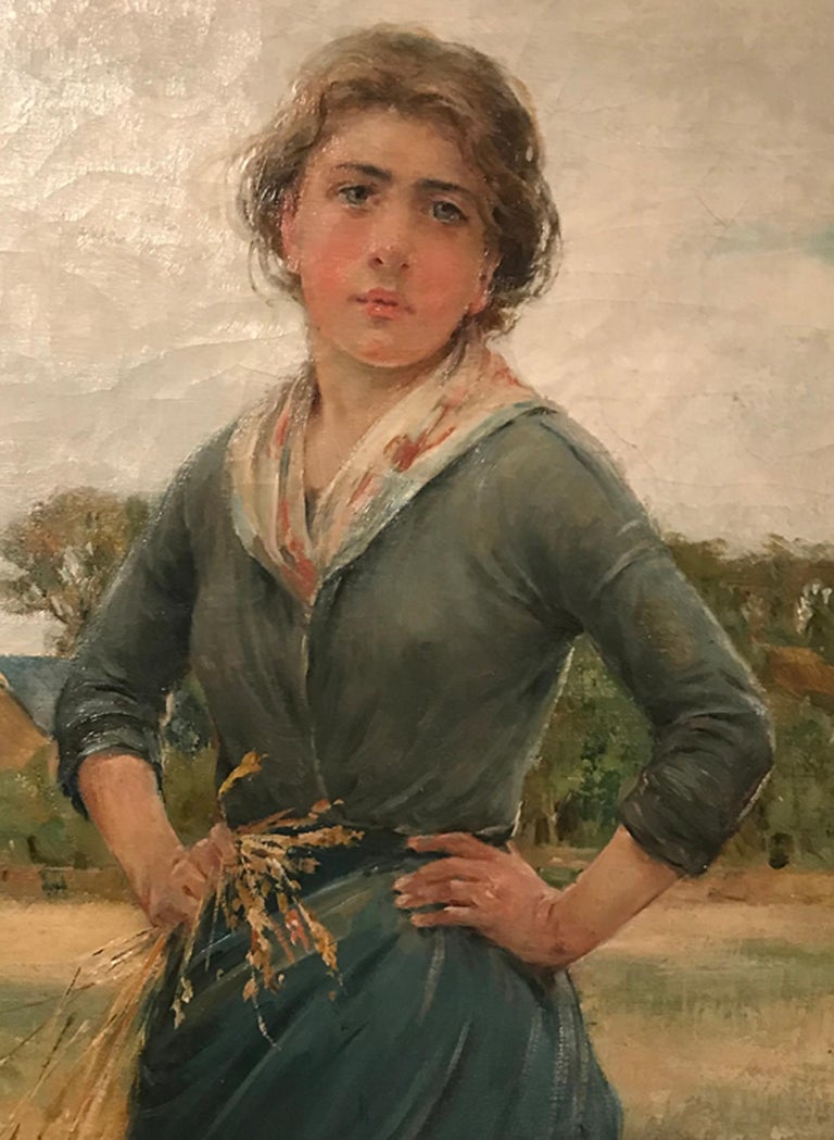 Henry Bacon - Woman in a Field For Sale at 1stDibs