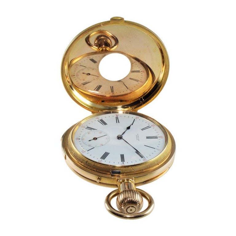 Henry Capt 18 Karat Gold Handmade 31 Jewel Quarter Repeating Watch ...