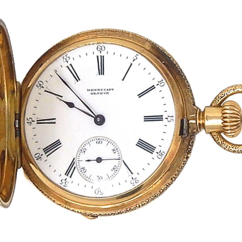 Henry Capt Geneve Gold 18 Karat Yellow Gold Pocket Watch For Sale at ...