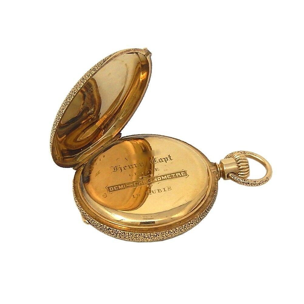 Henry Capt Geneve Gold 18 Karat Yellow Gold Pocket Watch For Sale at ...