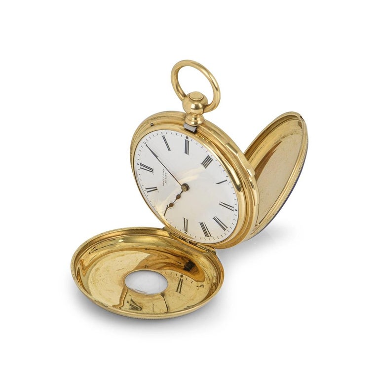 Henry Capt Quarter Repeating Enamel Half Hunter Pocket Watch For Sale ...