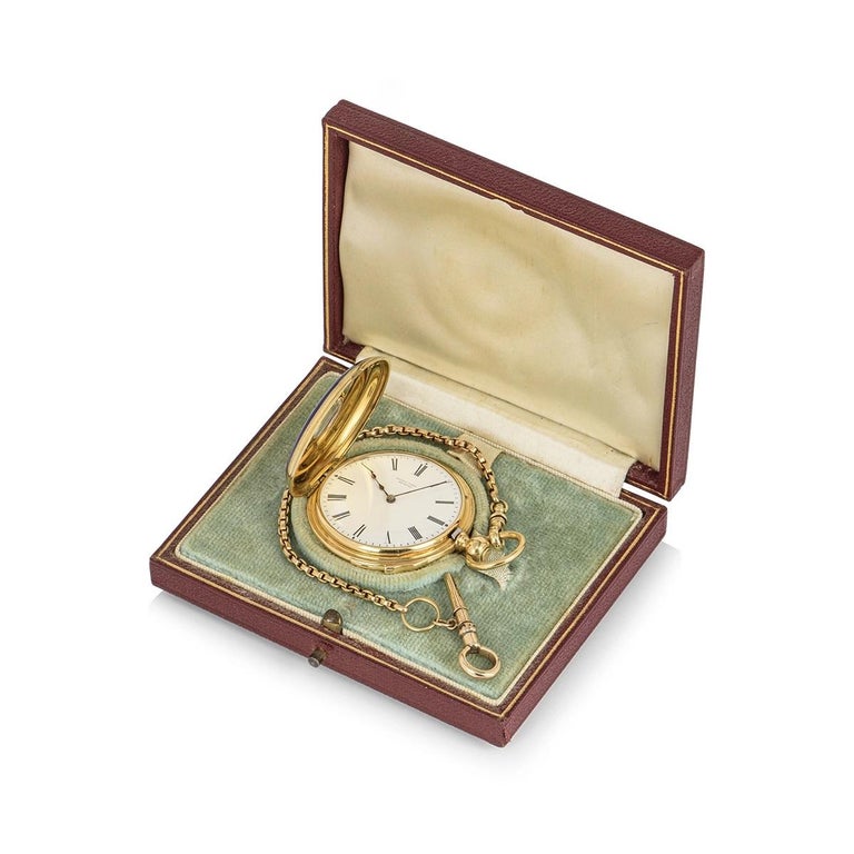Henry Capt Quarter Repeating Enamel Half Hunter Pocket Watch For Sale ...