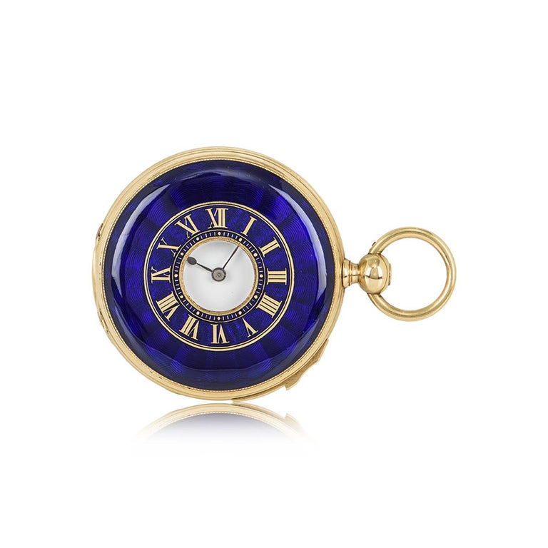 Henry Capt Quarter Repeating Enamel Half Hunter Pocket Watch For Sale ...