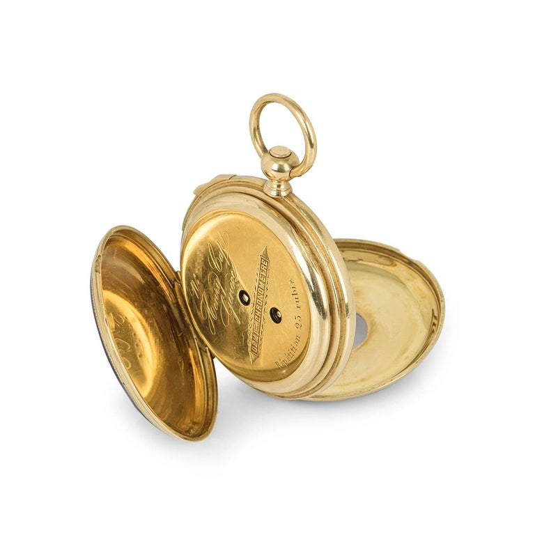 Henry Capt Quarter Repeating Enamel Half Hunter Pocket Watch For Sale ...