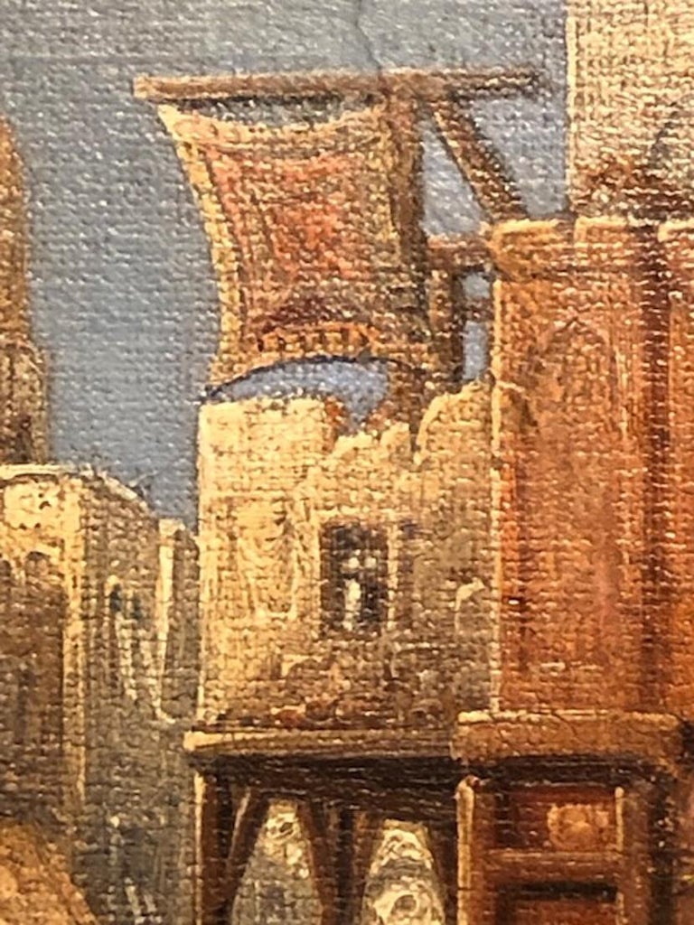 Henry Carnier, Oriental Medina Street Scene, Original O/C Painting, Ca ...