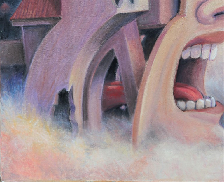 Henry David Potwin - “Krieg” Soft Hued Contemporary Abstract Surrealist ...
