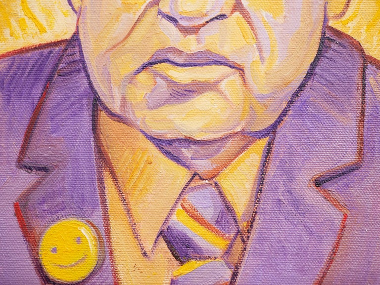 Henry David Potwin - "Mr. Nixon" Contemporary Pastel Yellow and Purple ...