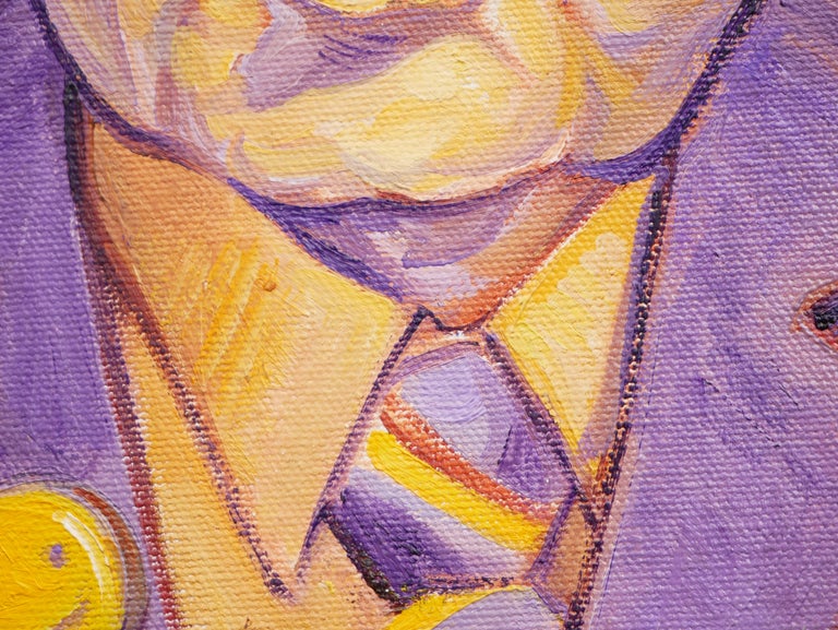 Henry David Potwin - "Mr. Nixon" Contemporary Pastel Yellow and Purple ...