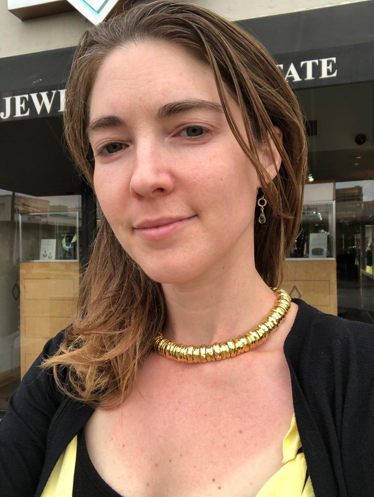 Henry Dunay 18 Karat Yellow Gold Hammer Finished Necklace at 1stDibs