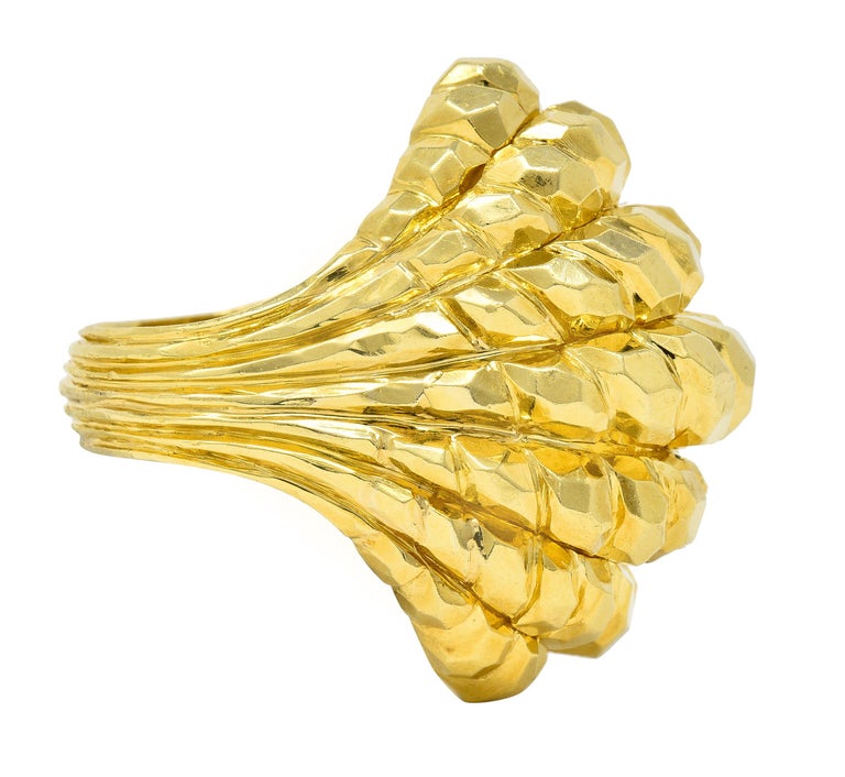 Henry Dunay 1970s 18 Karat Yellow Gold Faceted Vintage Dome Ring For ...