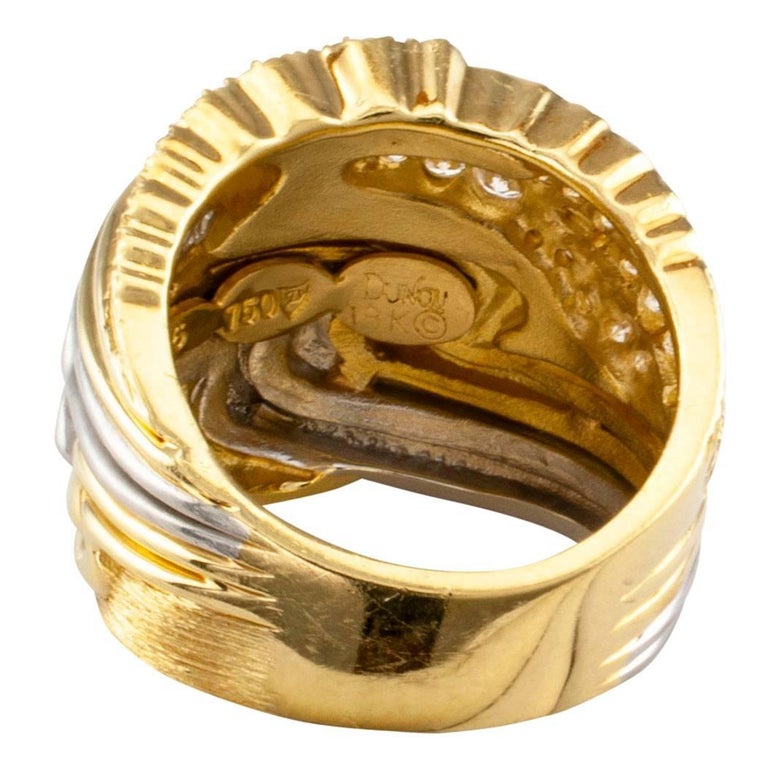 Henry Dunay Diamond Gold Platinum Ring Band at 1stDibs