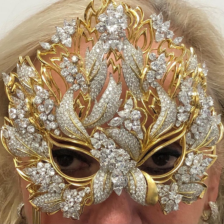 Henry Dunay Diamond, Simulated Diamond Lachrymosa Mask For Sale at 1stDibs