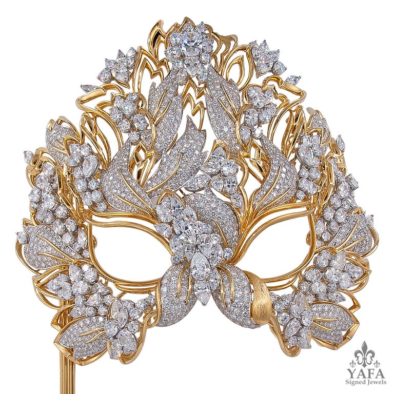 Henry Dunay Diamond, Simulated Diamond Lachrymosa Mask For Sale at 1stDibs