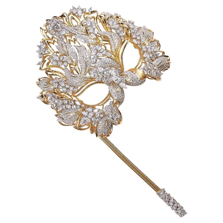 Henry Dunay Diamond, Simulated Diamond Lachrymosa Mask For Sale at 1stDibs