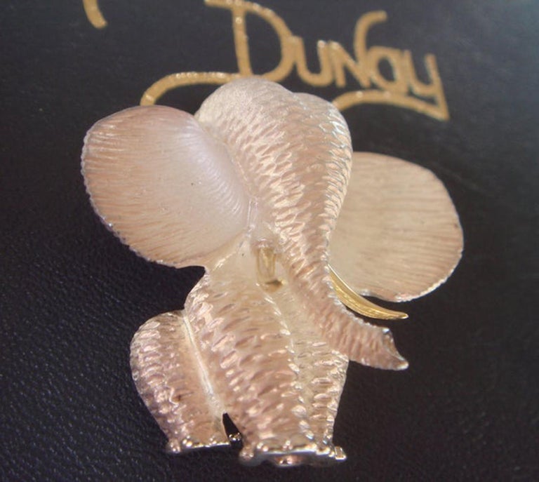 Henry Dunay Elephant Brooch Pin Sterling Silver 18K Estate Fine ...