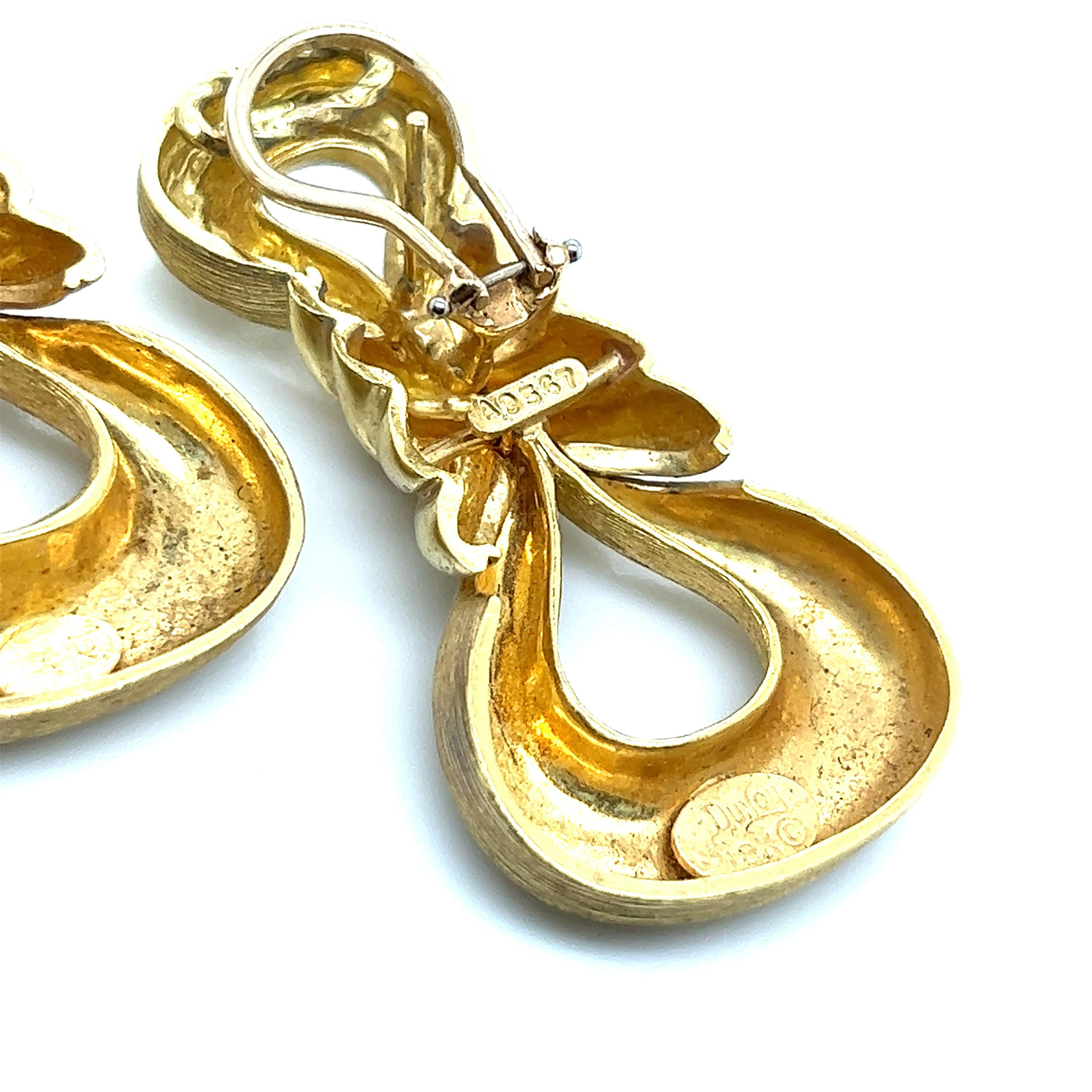 Henry Dunay Brushed Finish Gold Knot Earrings For Sale at 1stDibs
