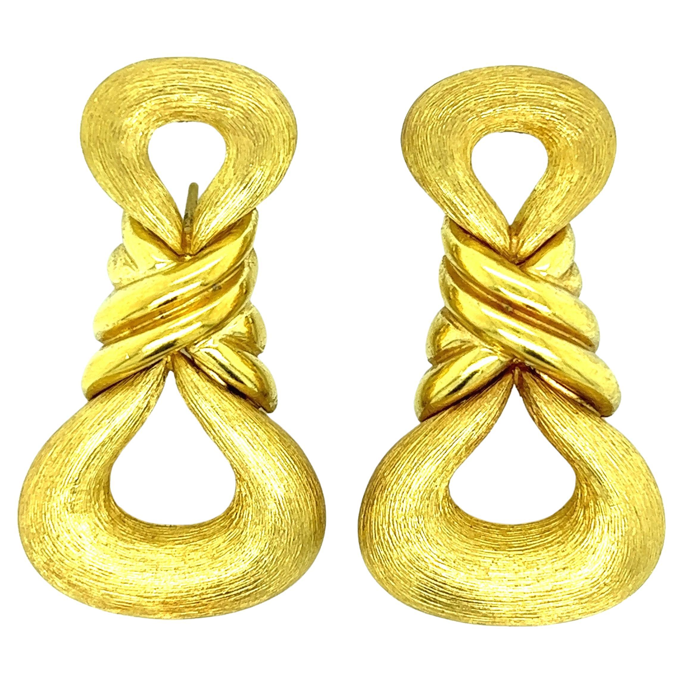 Henry Dunay Gold Loop Earrings For Sale at 1stDibs