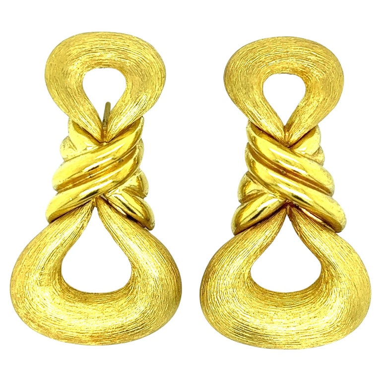 Henry Dunay Gold Loop Earrings For Sale at 1stDibs