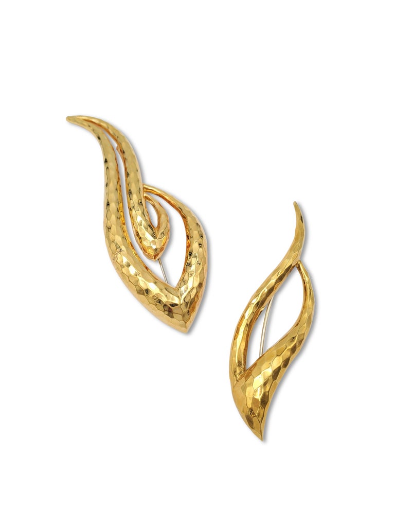 Henry Dunay Hammered Gold Pin Lot at 1stDibs