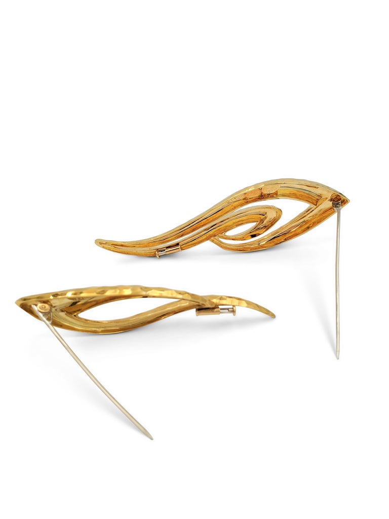 Henry Dunay Hammered Gold Pin Lot at 1stDibs