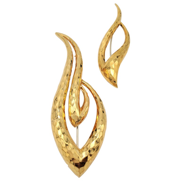 Henry Dunay Hammered Gold Pin Lot at 1stDibs
