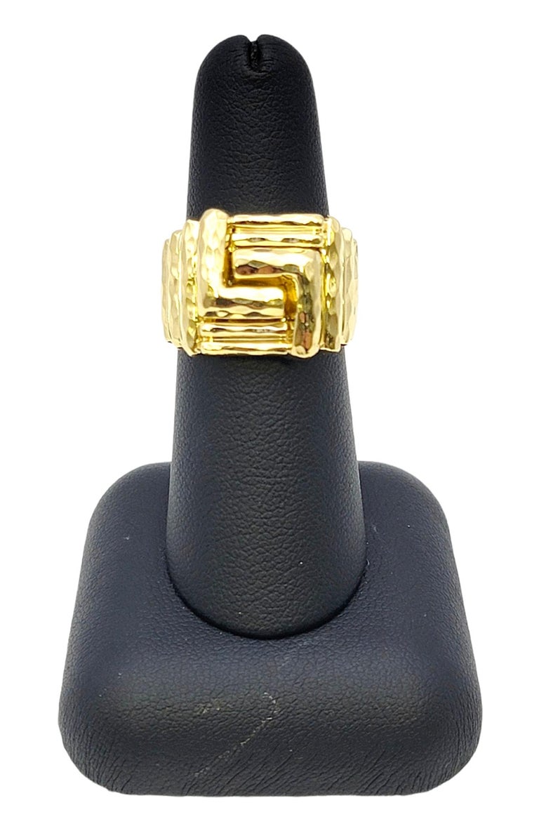 Henry Dunay Hammered Textured Geometric Band Ring in 18 Karat Yellow ...