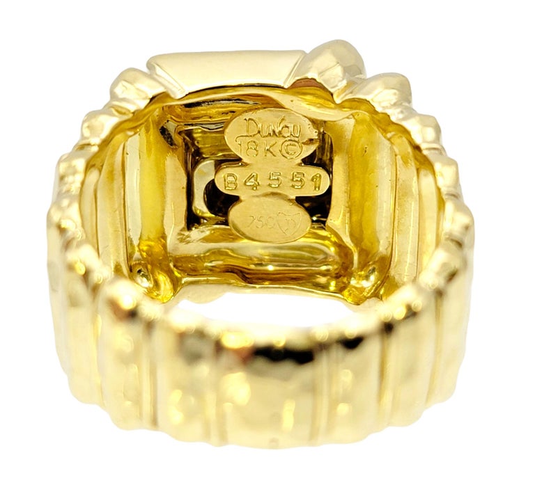 Henry Dunay Hammered Textured Geometric Band Ring in 18 Karat Yellow ...
