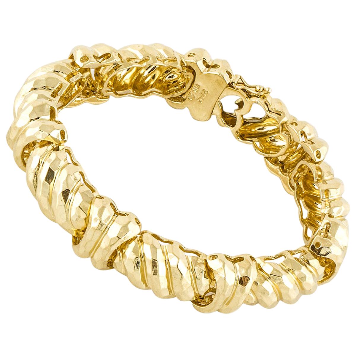Henry Dunay Gold Platinum Cinnabar Bracelet at 1stDibs