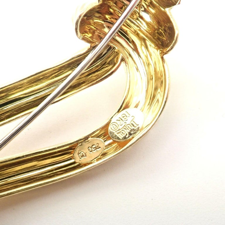 Henry Dunay Olympic Torch Yellow Gold Pin Brooch For Sale at 1stDibs