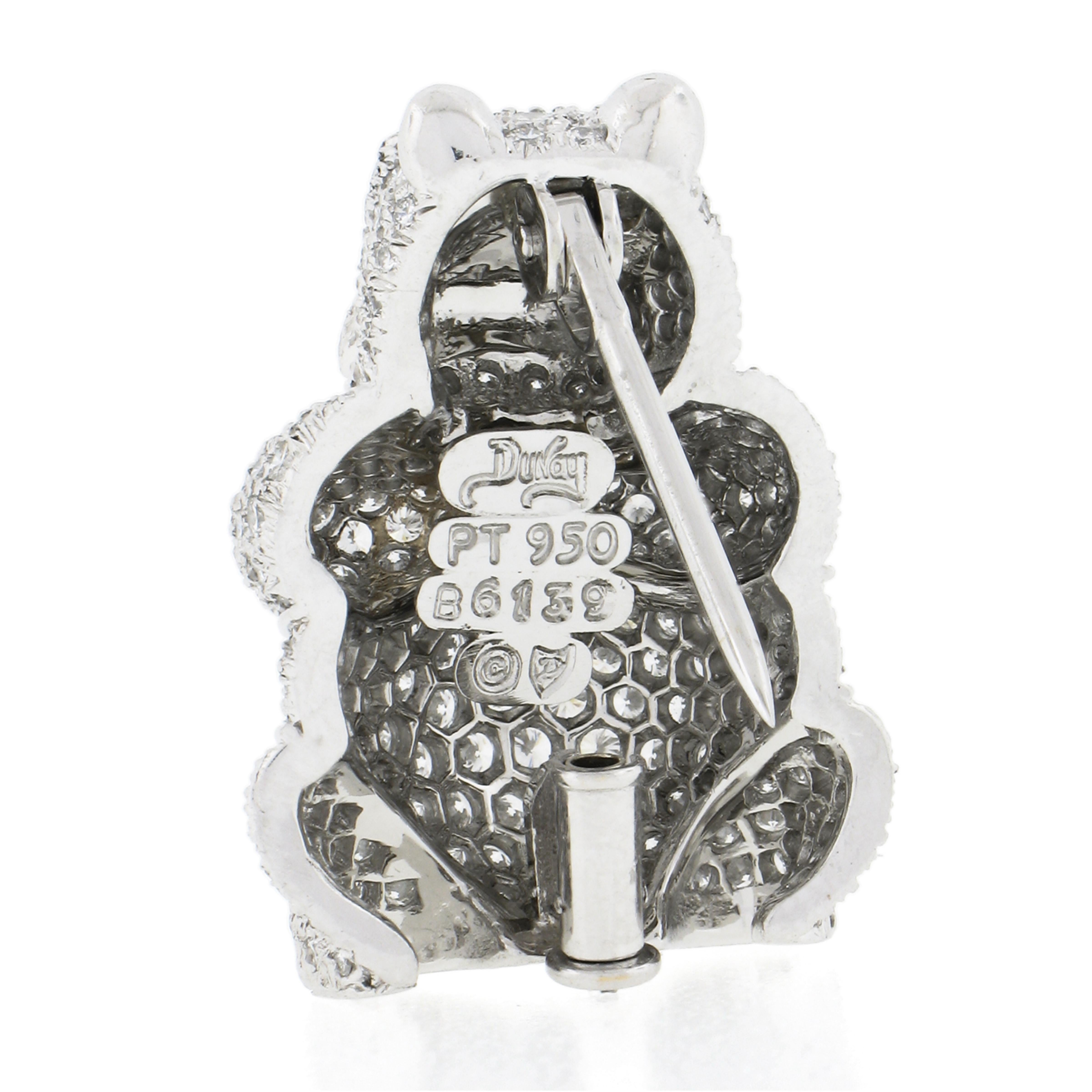 Henry Dunay Platinum 2ctw Pave Diamond Hippopotamus w/ Crossed Arms Pin ...