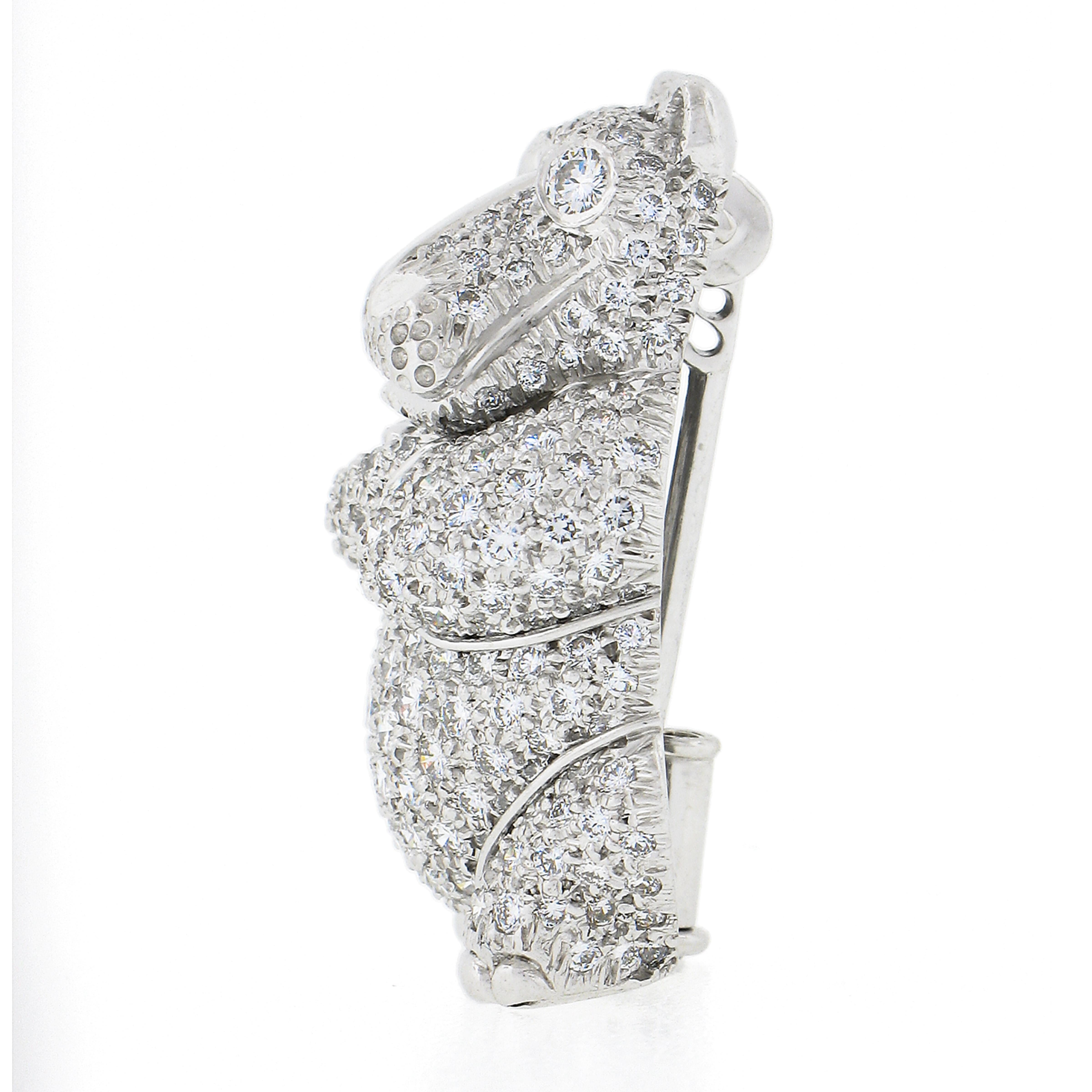 Henry Dunay Platinum 2ctw Pave Diamond Hippopotamus w/ Crossed Arms Pin ...