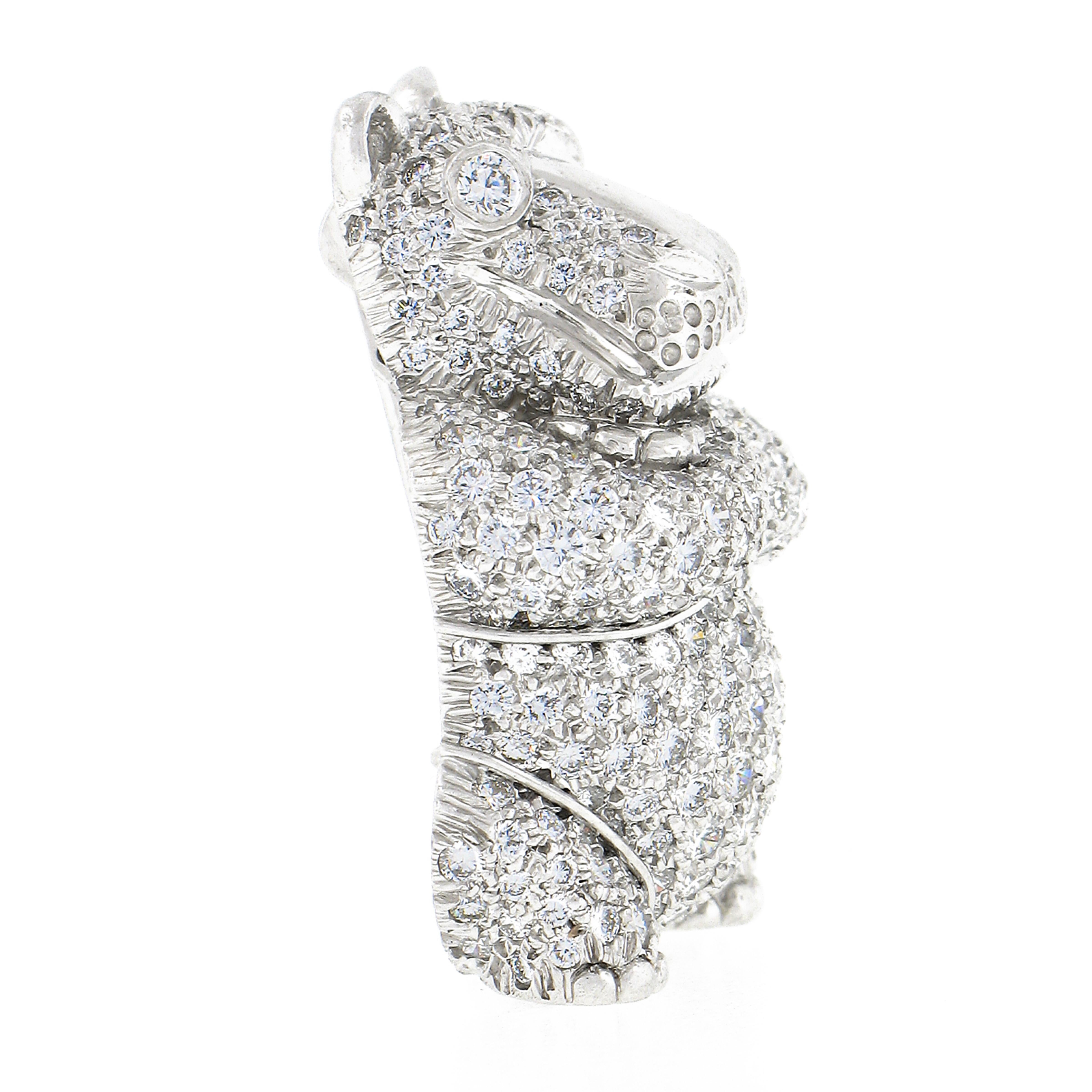 Henry Dunay Platinum 2ctw Pave Diamond Hippopotamus w/ Crossed Arms Pin ...
