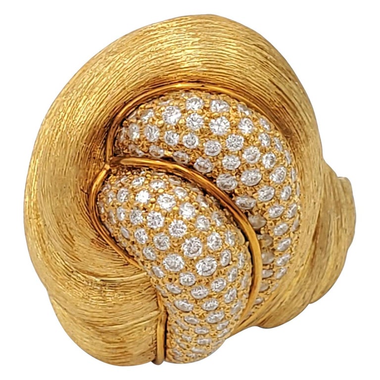 Henry Dunay 'Sabi' Gold and Diamond Pave Ring at 1stDibs