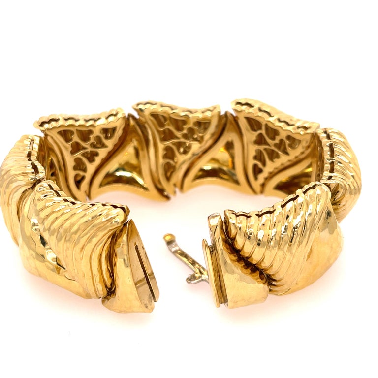 Henry Dunay Wide Wavy Bracelet For Sale at 1stDibs