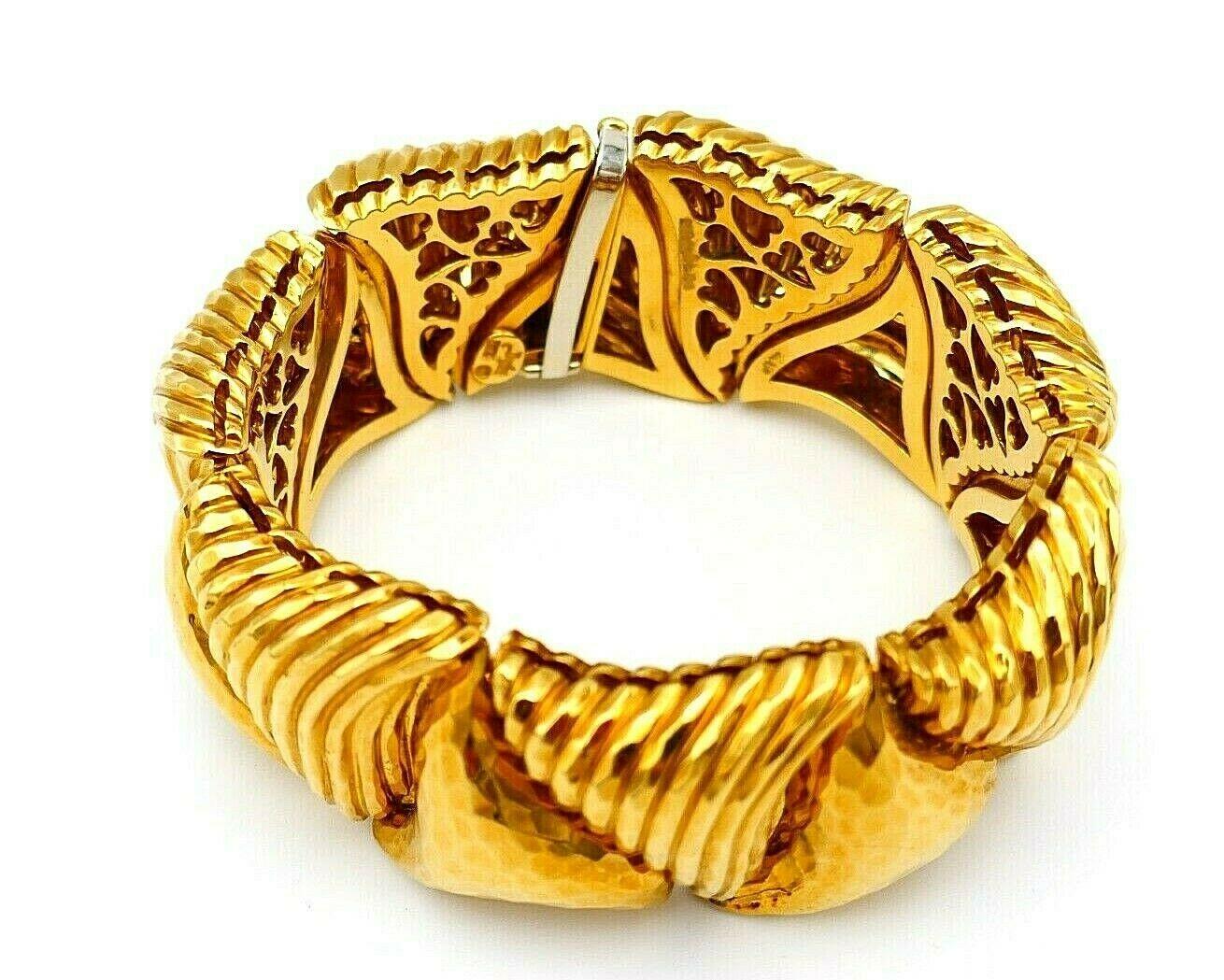Henry Dunay Yellow Gold Puffed Link Bracelet at 1stDibs | henry dunay ...
