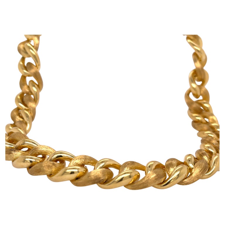 Henry Dunay Yellow Gold Sabi and Shiny Link Necklace at 1stDibs
