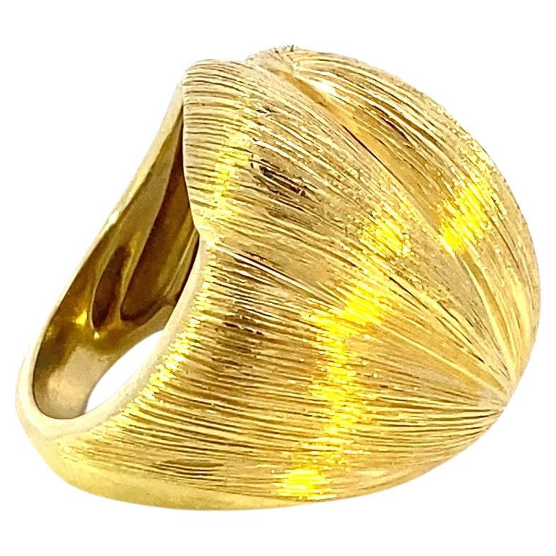 Henry Dunay Yellow Gold Textured Ring For Sale at 1stDibs