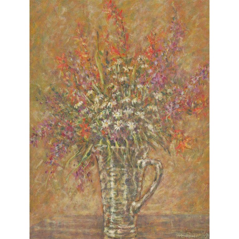 Henry E. Foster - Henry E. Foster (1921-2010) - 1991 Oil, Flower Jar ...
