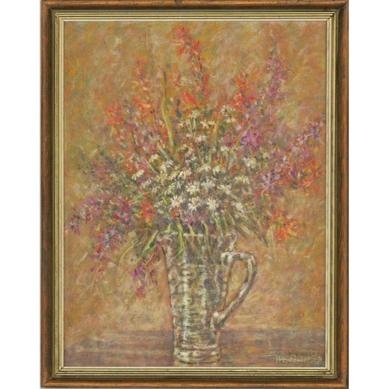 Henry E. Foster - Henry E. Foster (1921-2010) - 1991 Oil, Flower Jar ...